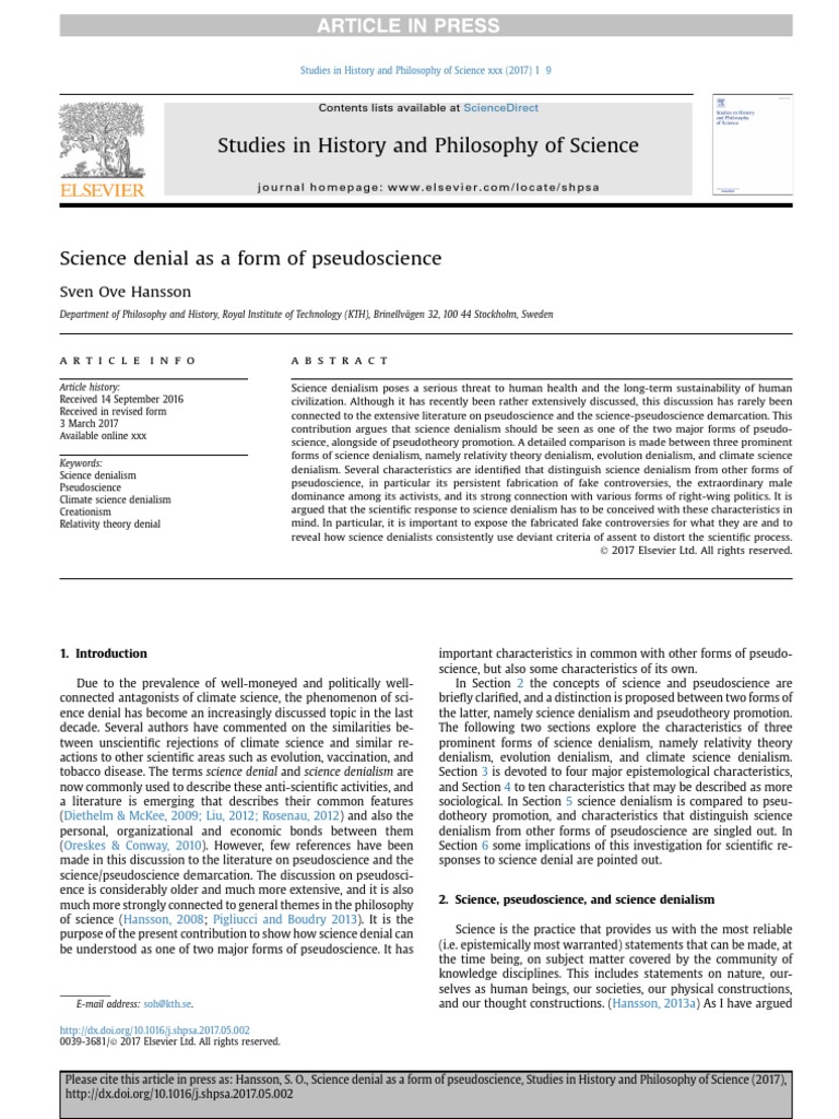 Science Denial As A Form of Pseudoscience | PDF | Pseudoscience | Creationism