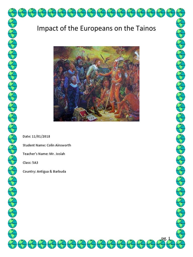 Student Analysis: Tainos & Europeans | PDF | Christopher Columbus | Slavery