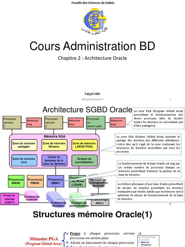 Architecture SGBD Oracle et Mémoire SGA/PGA | PDF | Serveur ...