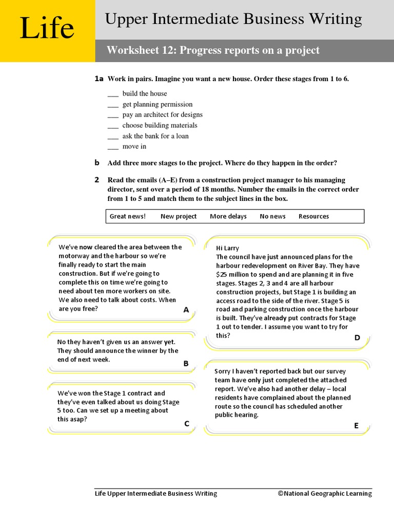 Upper Int U12 ProgressReportsOnAProject PDF | PDF