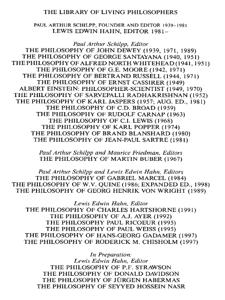 Lewis Edwin Hahn - The Philosophy of W.V. Quine-Open Court (1998) PDF ...