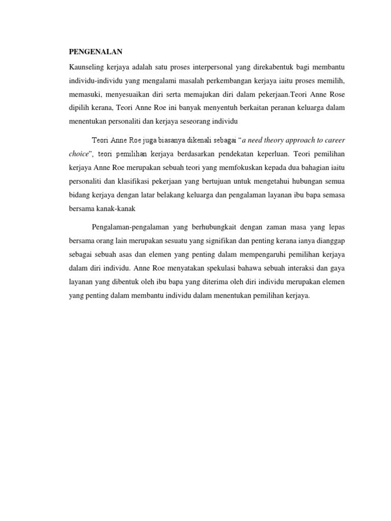 Modul Anne Roe | PDF