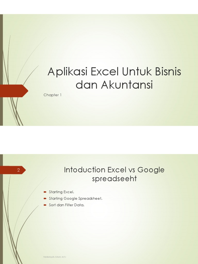 CH01-Aplikasi Excel Untuk Bisnis Dan Akuntansi | PDF | Microsoft Excel | Spreadsheet