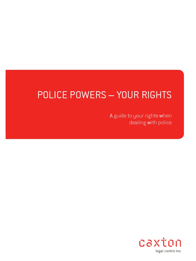 Police Powers - Your Rights - A Guide To Your Rights When Dealing With ...