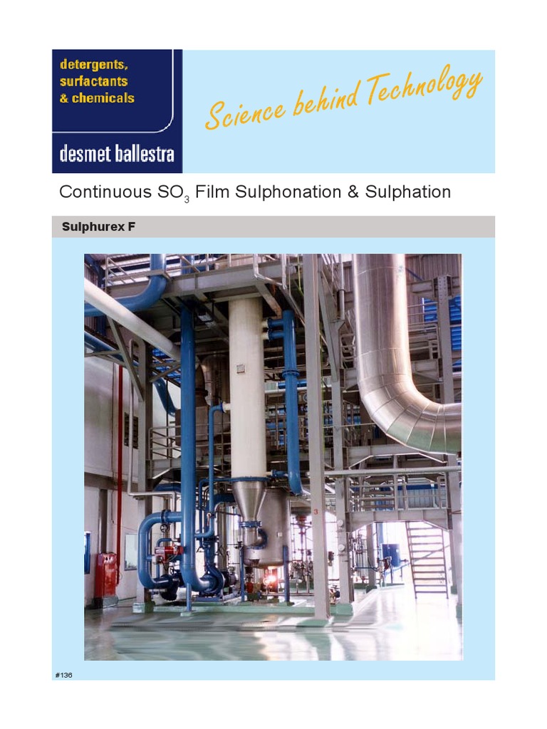 Sulphonation Ballestra PDF | PDF | Chemical Reactor | Sulfur Dioxide