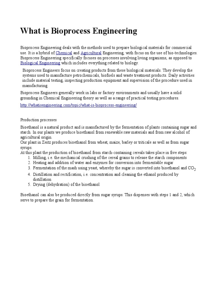 Bioprocessing Engineering | PDF | Biofuel | Sugar
