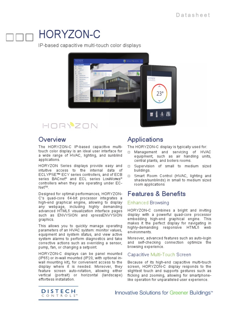 Horizon-C Display | Touchscreen | Graphical User Interfaces