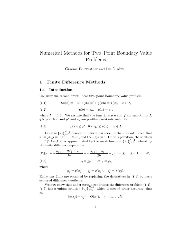 Finite Difference Methods for BVPs | PDF | Matrix (Mathematics) | Equations
