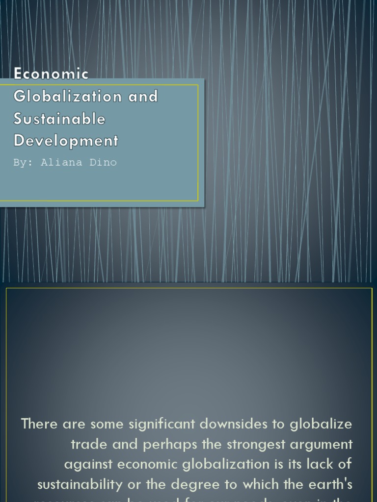 Economic Globalization And Sustainable Development Pdf