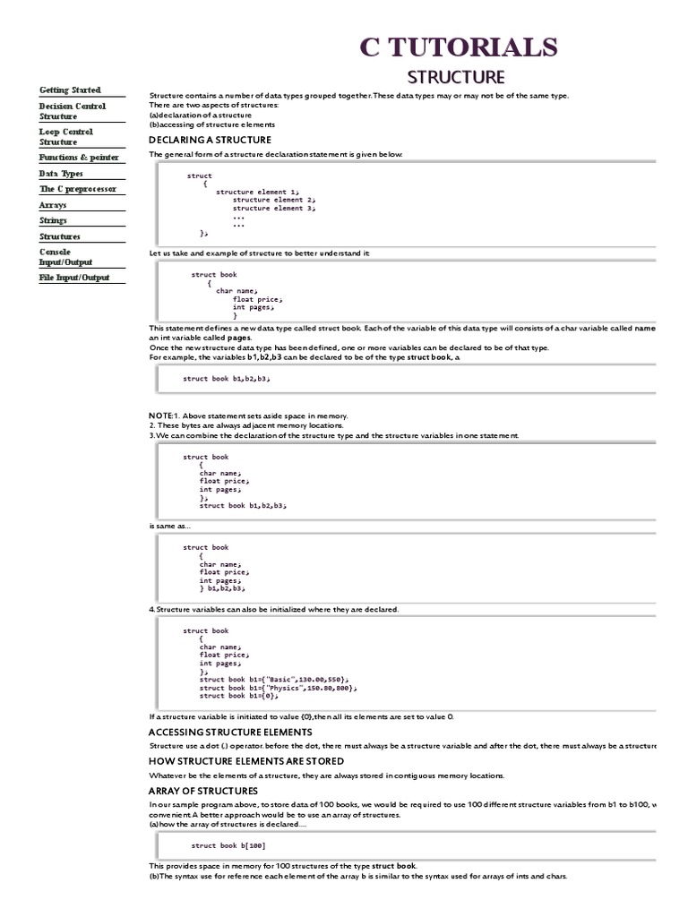 Structures | PDF | Array Data Structure | Pointer (Computer Programming)
