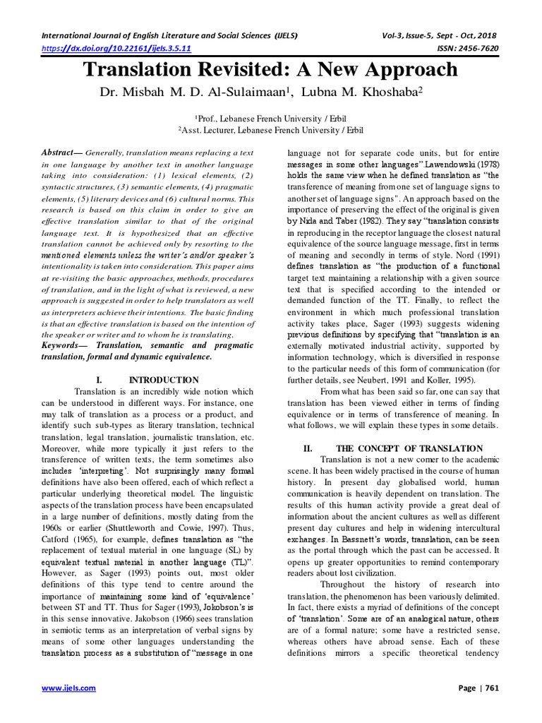 Translation Revisited: A New Approach | PDF | Translations | Semantics