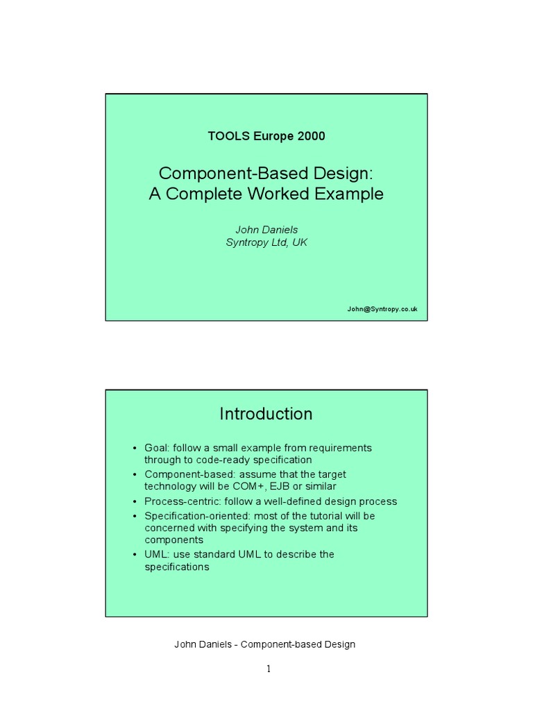 CBD Tutorial | PDF | Component Based Software Engineering | Use Case