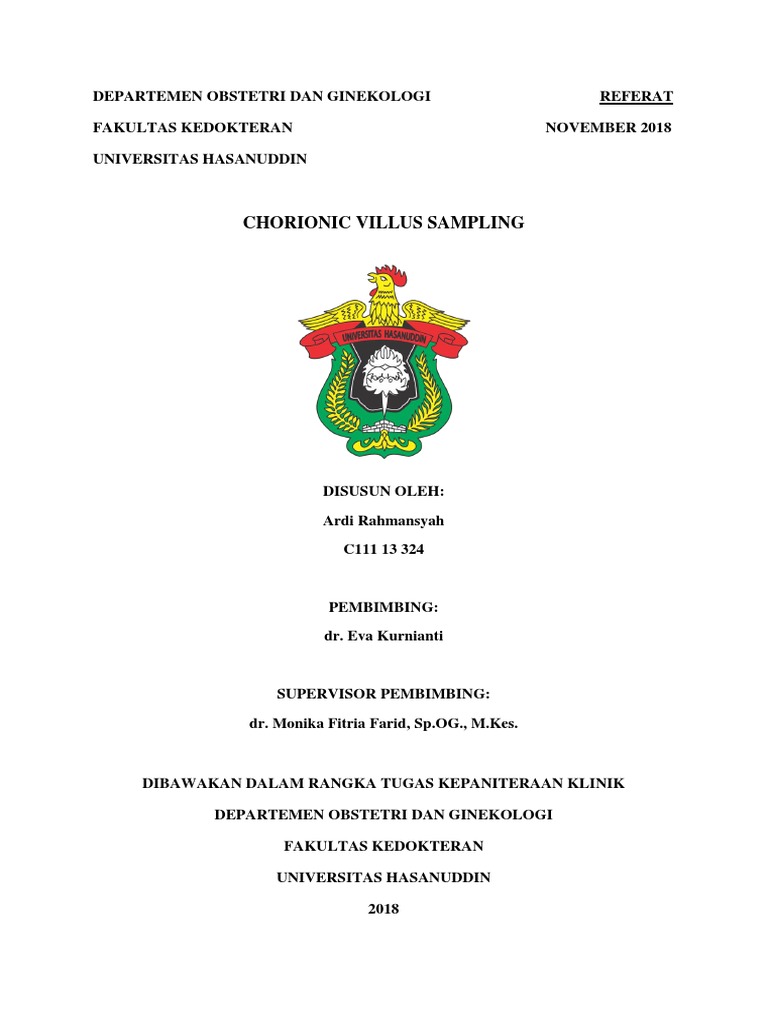 Prosedur Chorionic Villus Sampling | PDF | Pengembangan Diri ...