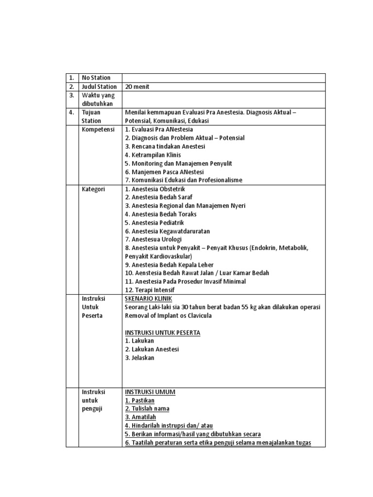 Lembar OSCE LMA | PDF
