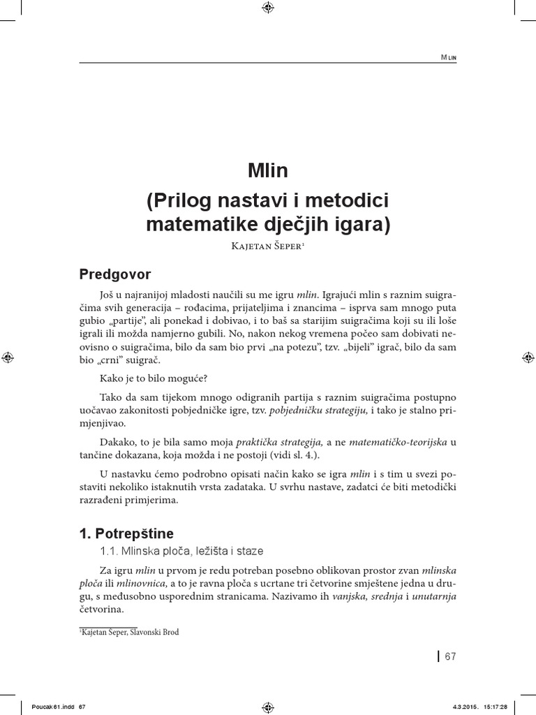Mlin Igra | PDF