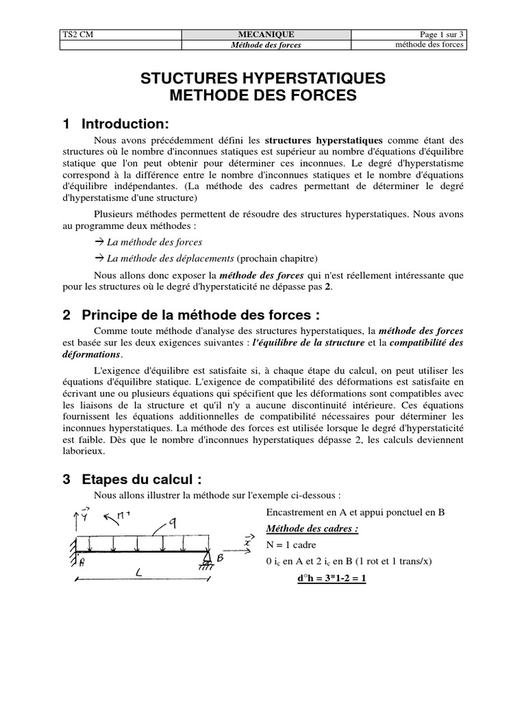 Methode Des Forces | PDF | Physique | Mécanique