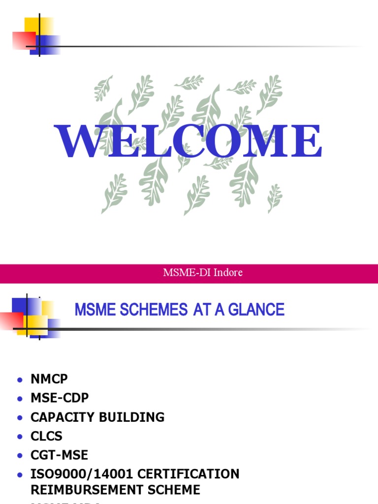 Msme Schemes. | PDF | Small And Medium Sized Enterprises | Entrepreneurship