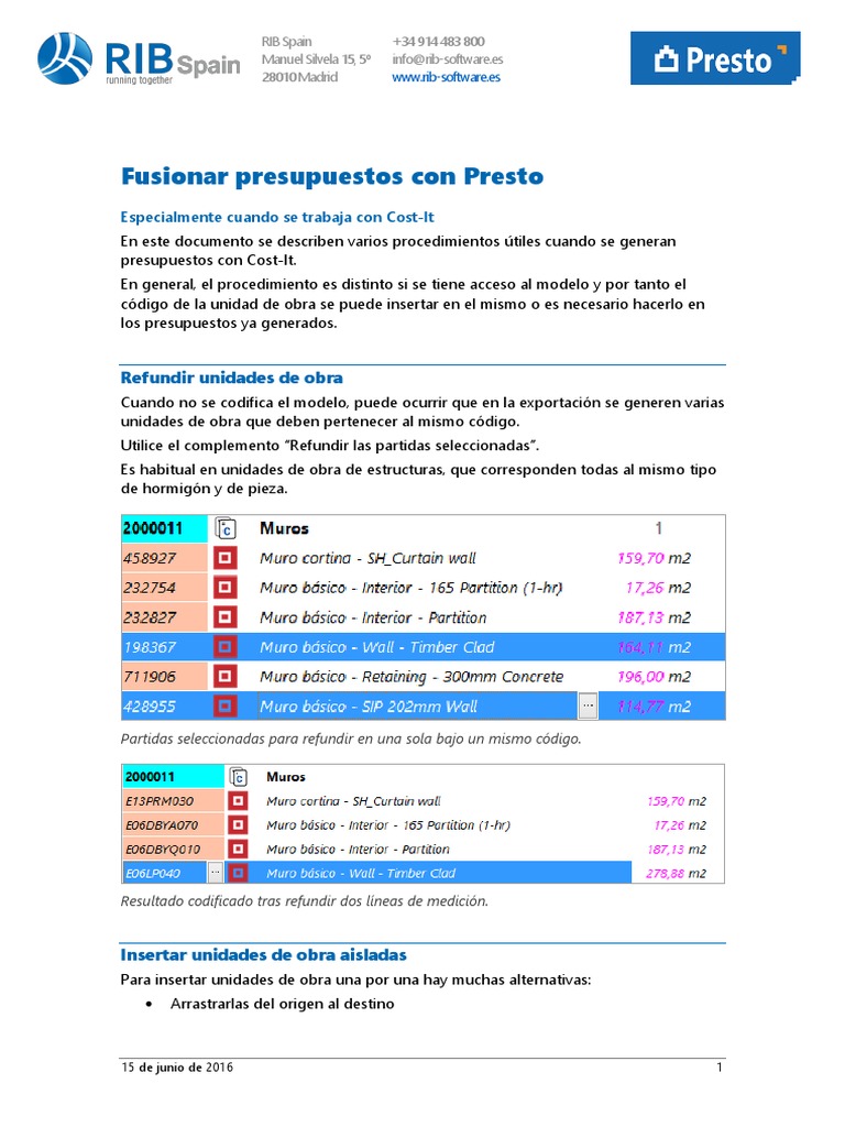 Fusionar Presupuestos Con Presto y Cost It | PDF | Autodesk Revit | Presupuesto