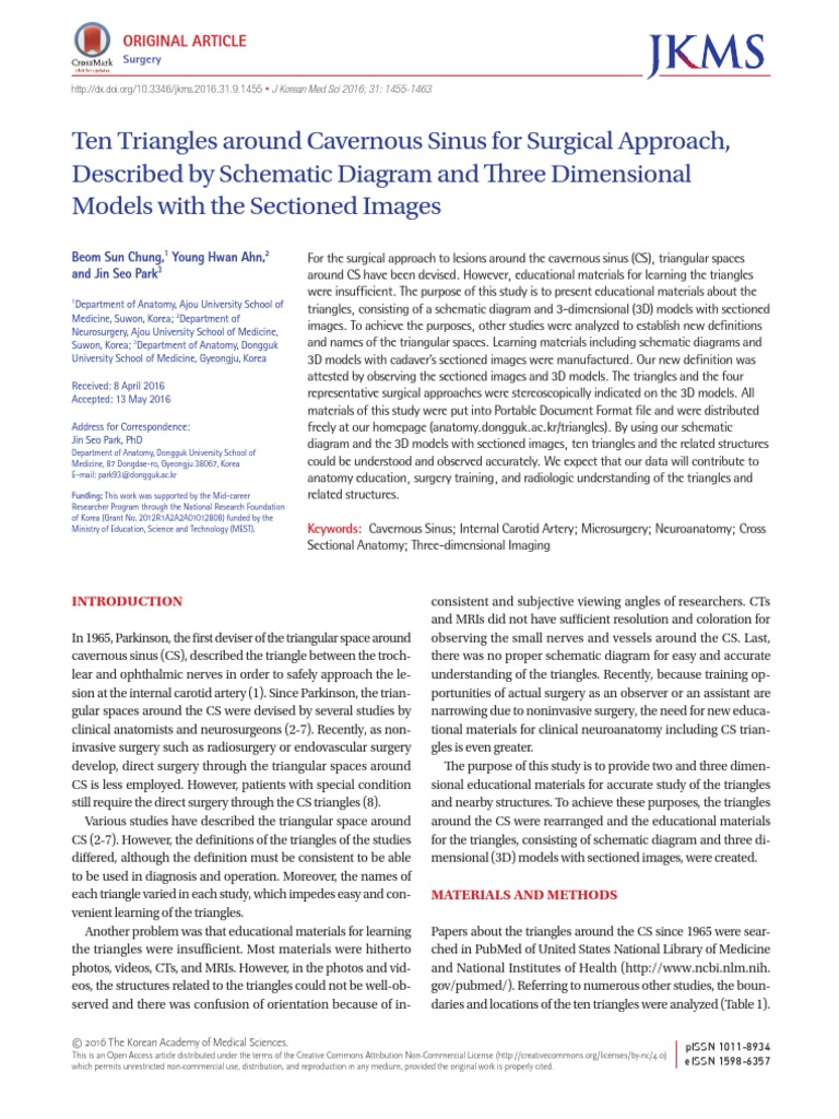 Ten Triangles Around Cavernous Sinus For Surgical Approach, Described ...