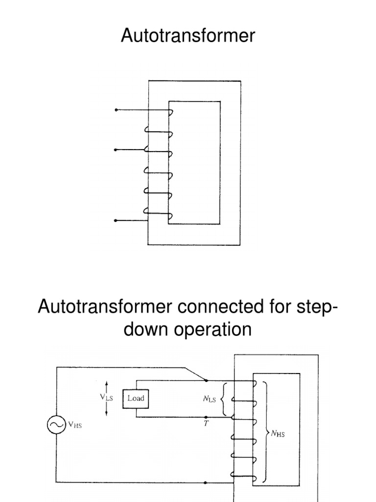 Step-down and step-up autotransformer connections and calculations ...