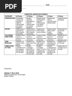 Computer Laboratory Rubrics | PDF | Evaluation Methods | Evaluation
