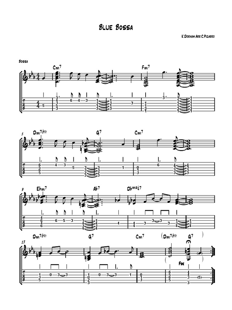 Blue Bossa Chord-Melody PDF | PDF