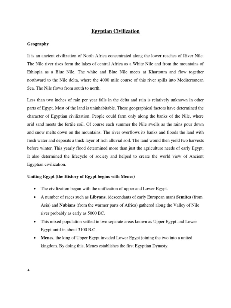 Egyptian Civilization: Geography | PDF | Nile | Ancient Egypt