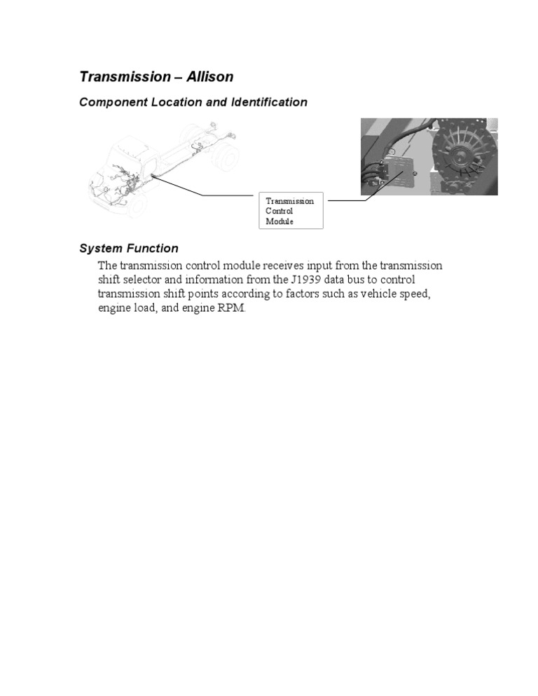 Allison Transmission Control Module Guide | PDF | Transmission ...