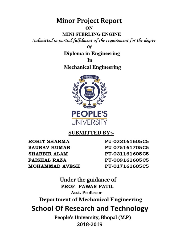 Minor Project Report: School of Research and Technology | PDF