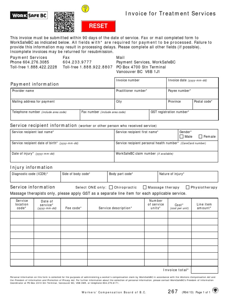 WCB Invoice Blank | PDF | Mail | Invoice