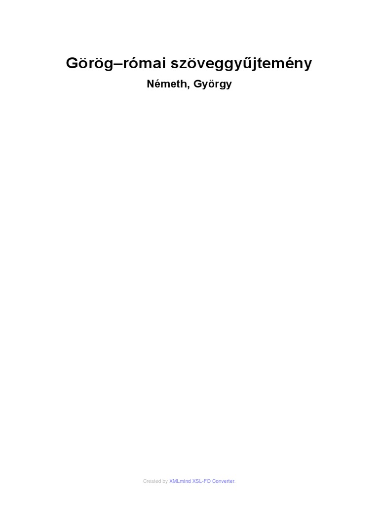 001 Okori Gorog Romai Szoveggyujtemeny PDF | PDF