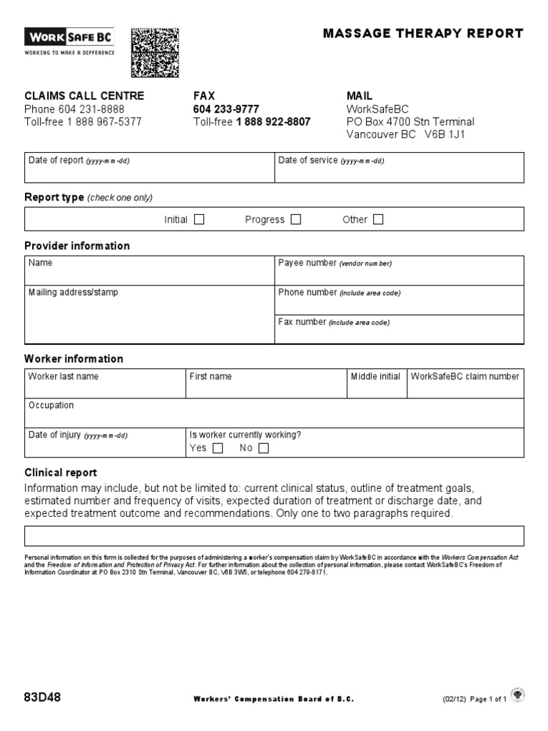 WCB S Report Form | PDF | Business | Health Treatment