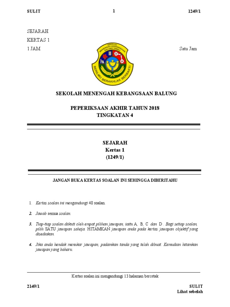 Jawapan k1 Akhir Tahun t4 | PDF