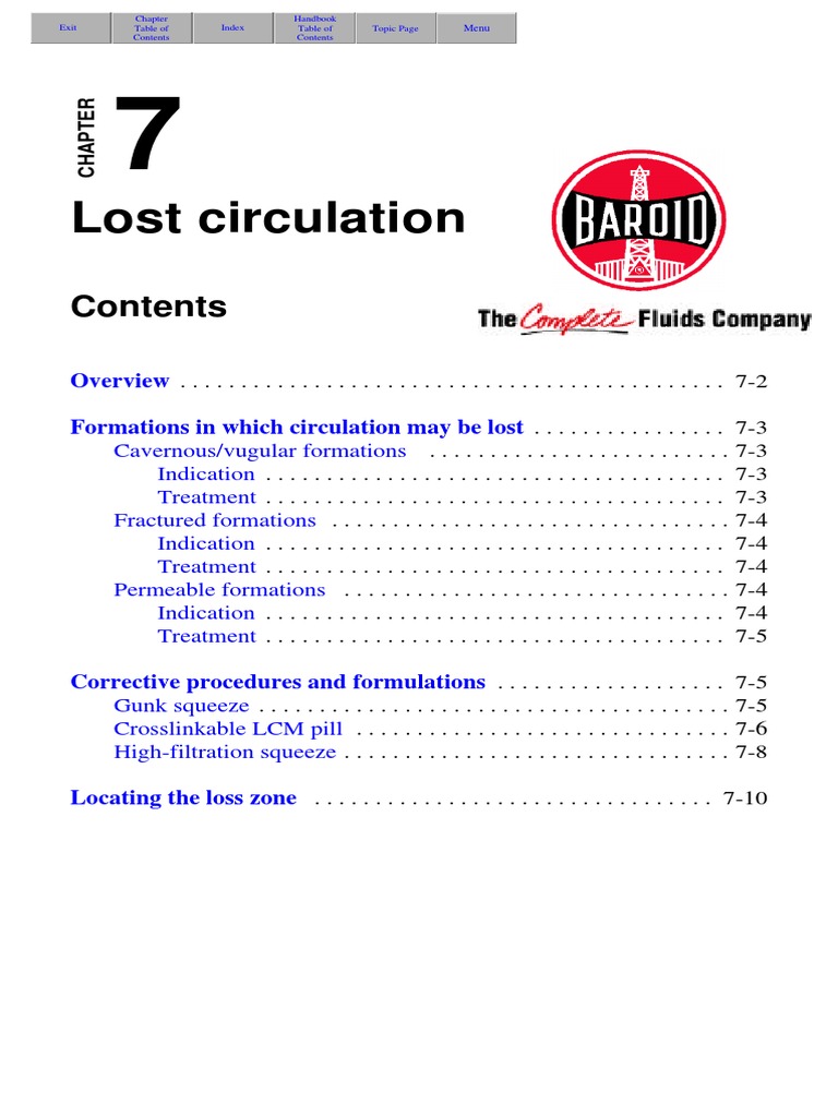 Formations in Which Circulation May Be Lost | PDF | Blowout (Well Drilling) | Chemistry