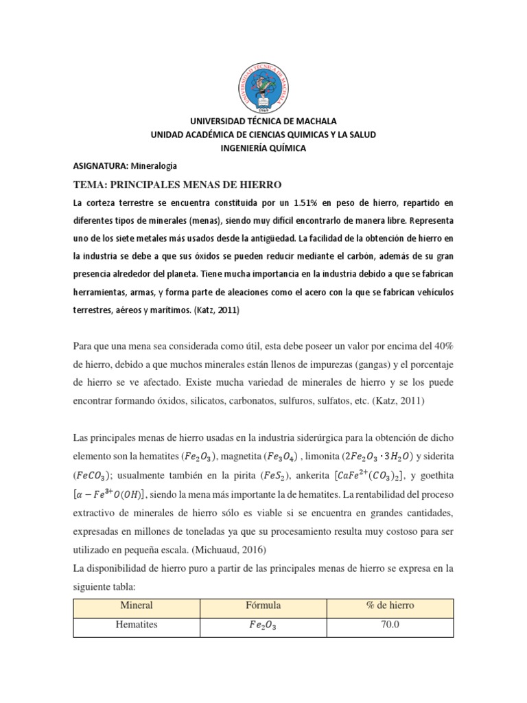 Menas de Hierro | Hierro | Minerales