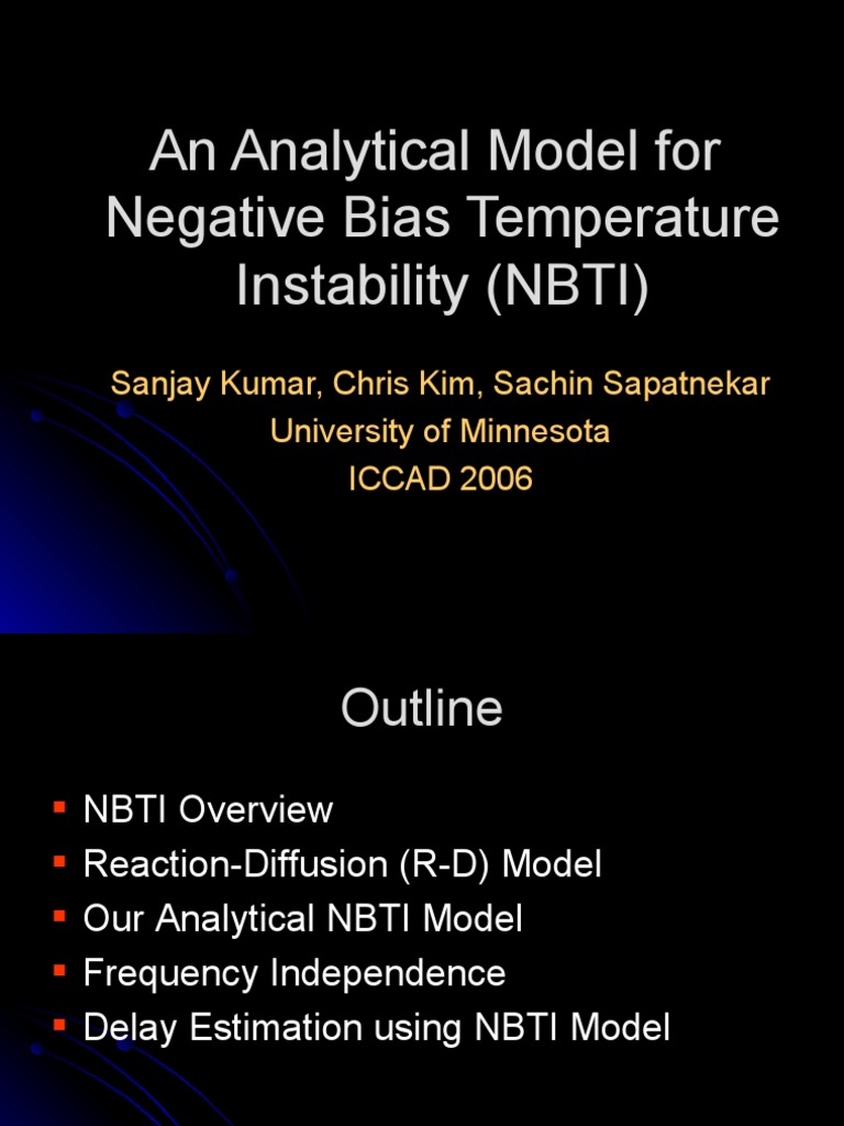 An Analytical Model For Negative Bias Temperature Instability (NBTI ...