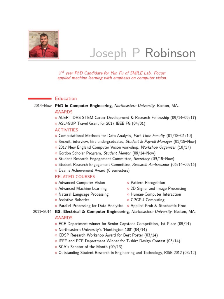 Jprobinson CV | PDF | Computer Vision | Simulation