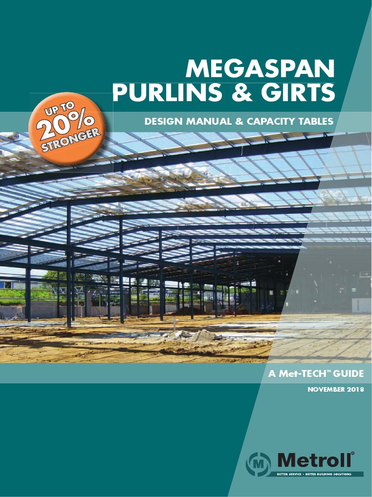 Metroll MEGASPAN Design Manual | Download Free PDF | Roof | Galvanization