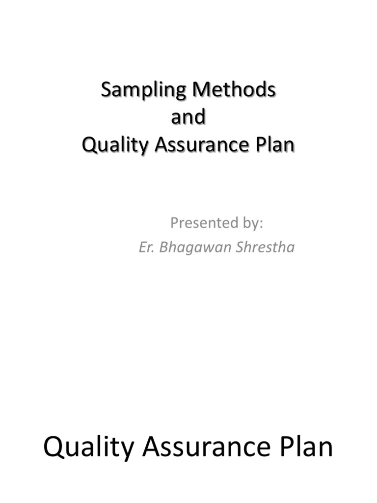23sampling Methods and Quality Assurance Plan | PDF | Quality Assurance ...