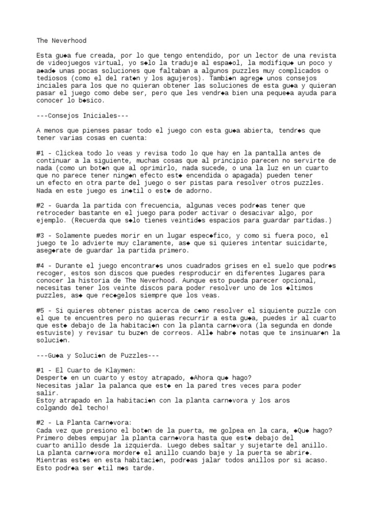 Guía de Puzzles para The Neverhood | PDF | Ocio