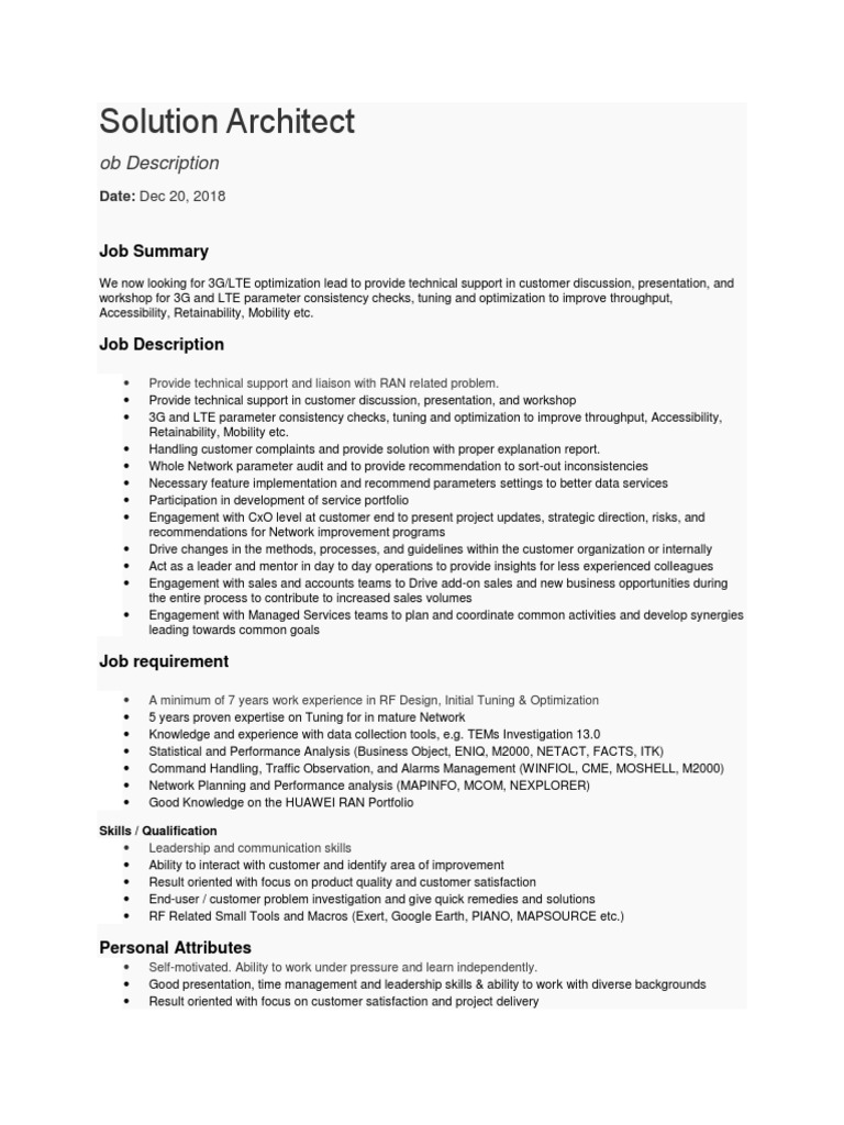 Ericsson Solution Architect | PDF | Ericsson | Employment