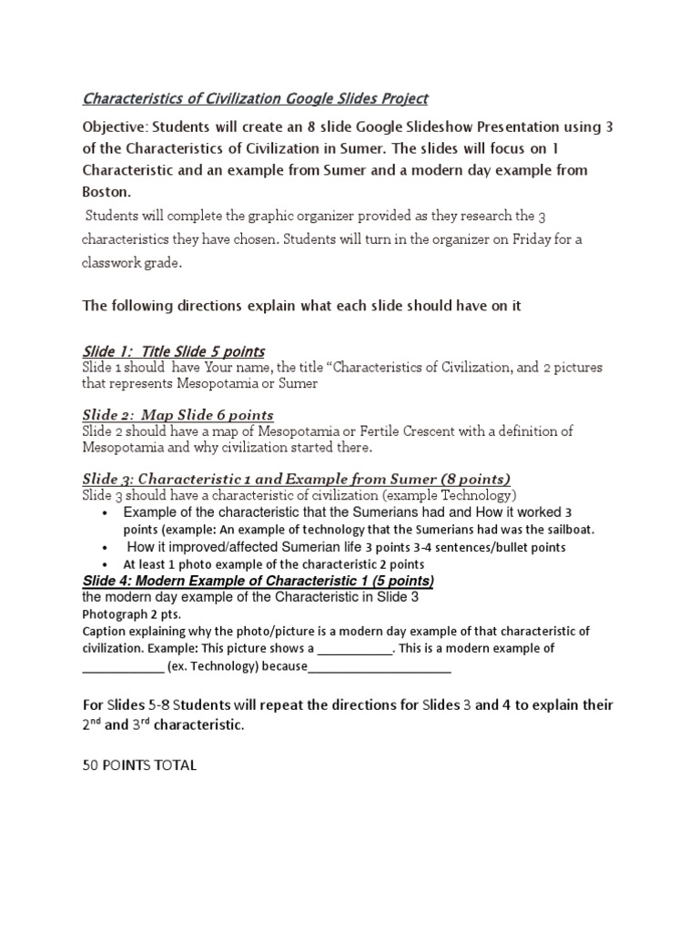Sumerian Civilization Project Guide | PDF | Sumer | Mesopotamia