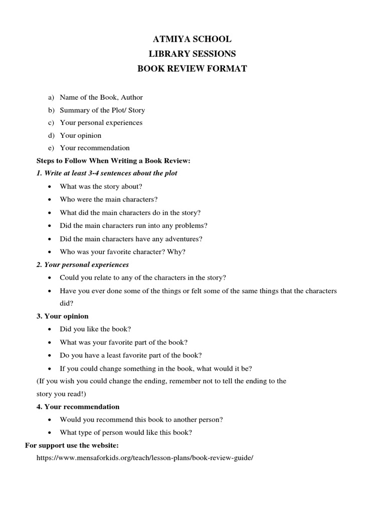 Library Book Review Guidelines | PDF
