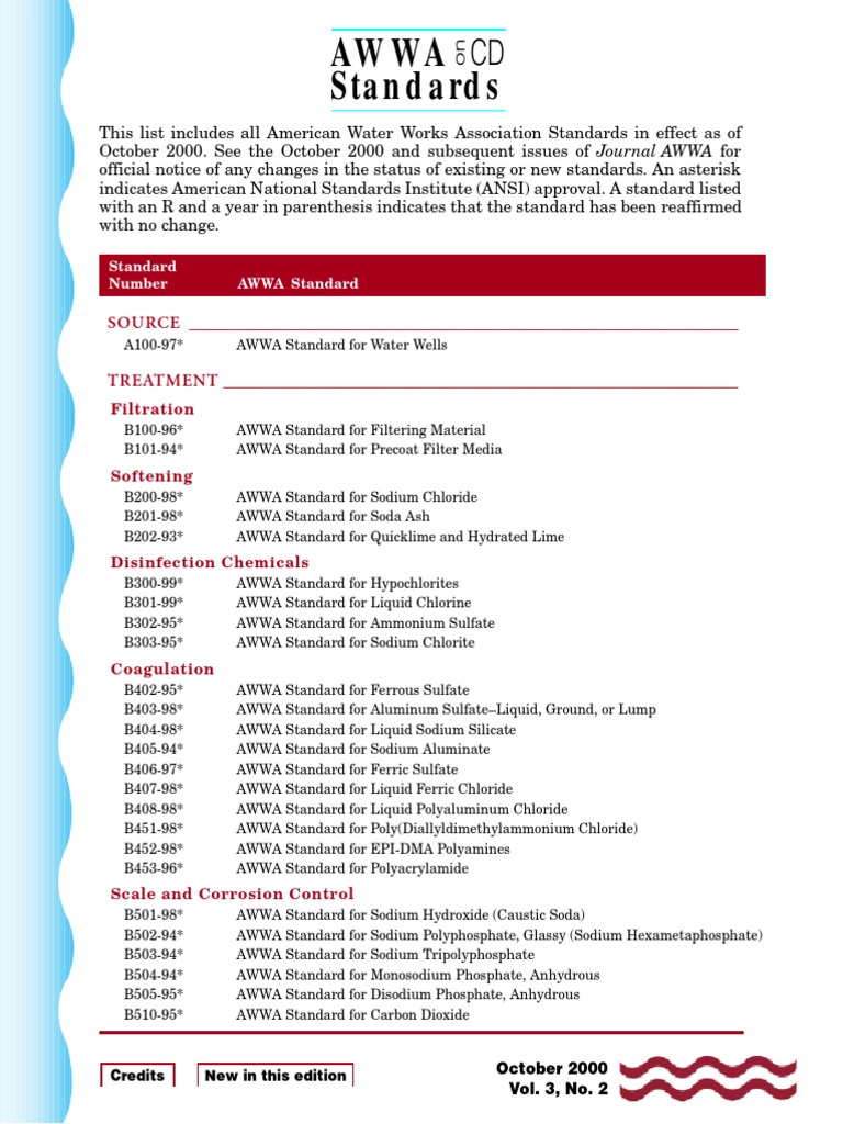 Awwa Standards: SOURCE | PDF | Pipe (Fluid Conveyance) | Chlorine