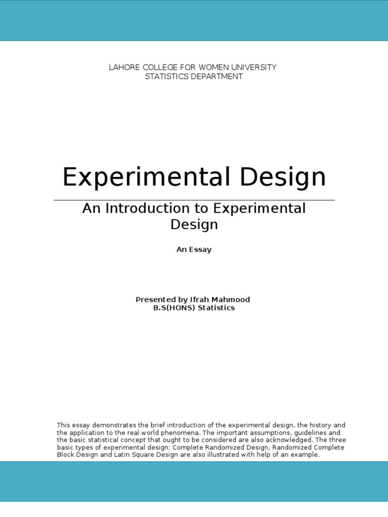 Experimental Design | PDF | Design Of Experiments | Experiment