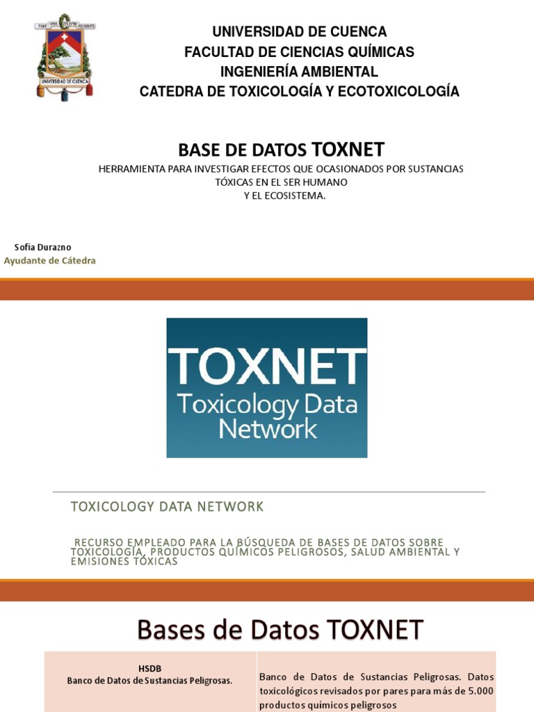 Base de Datos TOXNET | PDF | Toxicología | Toxicidad