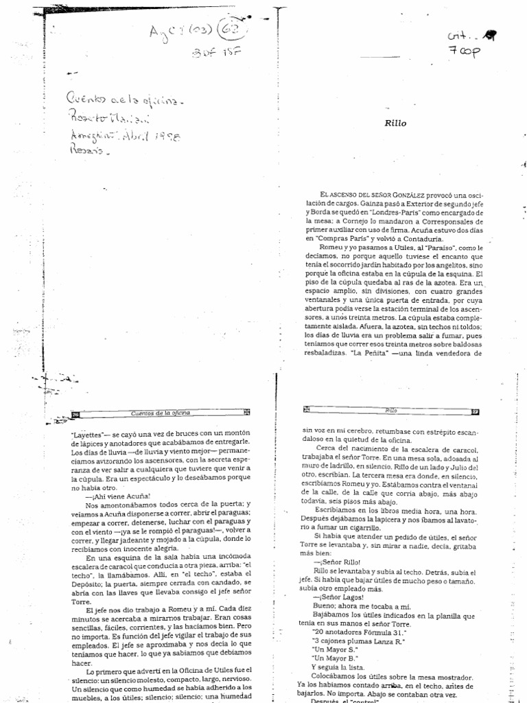 Mariani, Roberto - Cuentos de La Oficina, Rillo | PDF