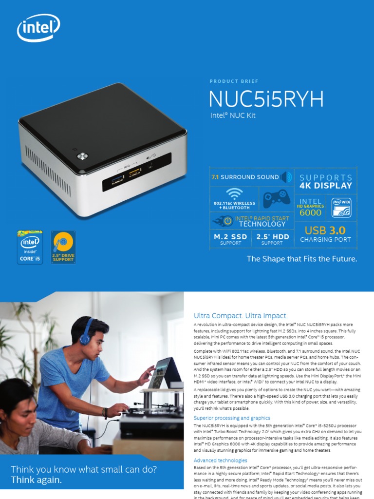 Nuc Kit Nuc5i5ryh Brief PDF | PDF | Solid State Drive | Intel