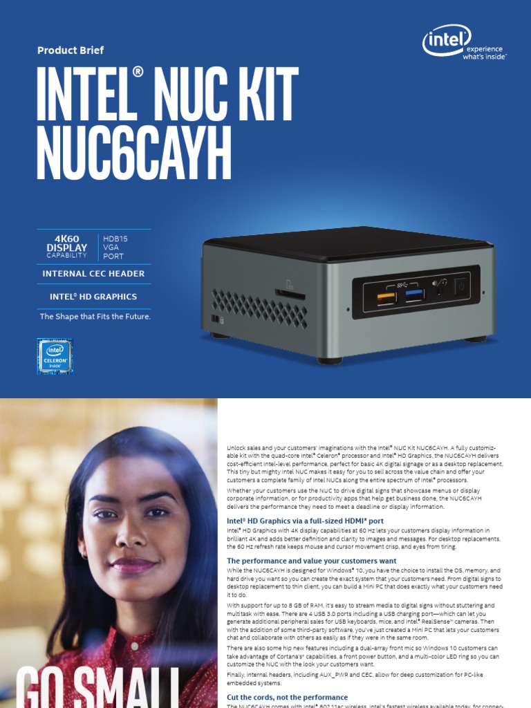 Nuc Kit Nuc6cayh Brief PDF | PDF | Intel | Usb