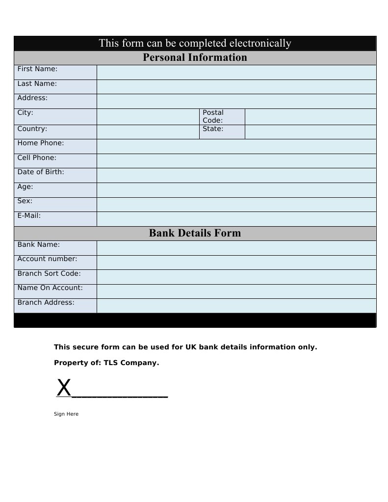 UK Bank Details Submission Form | PDF